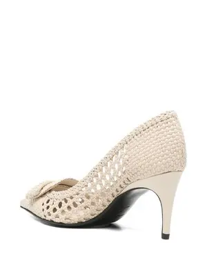 SERGIO ROSSI Woven Leather Pointed Toe Stiletto Pumps