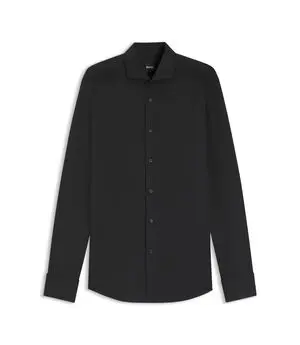 BOSS Regular-fit Shirt In Structured Italian Cotton - Black