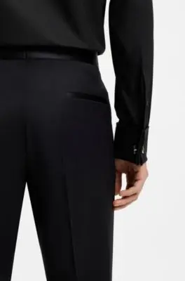 BOSS Regular-fit Shirt In Structured Italian Cotton - Black