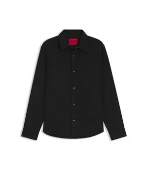 Hugo Oversize-fit Shirt In Cotton Twill With Patch Pockets