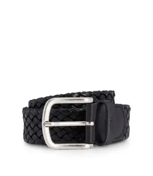 BOSS Woven Leather Belt - Black