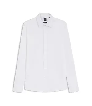 BOSS Slim-fit Shirt In Piqué Jersey