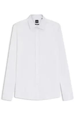 BOSS Slim-fit Shirt In Piqué Jersey