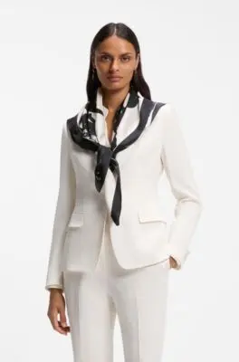 BOSS Monogram Scarf In Silk Twill
