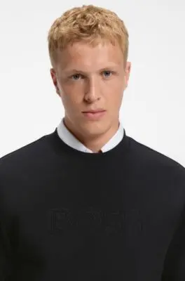 BOSS Relaxed-fit Cotton Terry Sweatshirt With Embroidered Logo