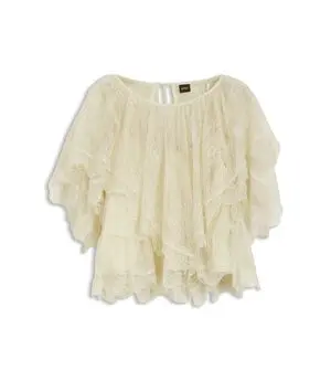 BOSS Mini Cape Blouse With Lace Trim