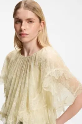BOSS Mini Cape Blouse With Lace Trim