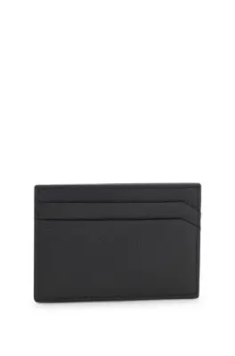 Hugo Grained-leather Card Holder With Logo Detail