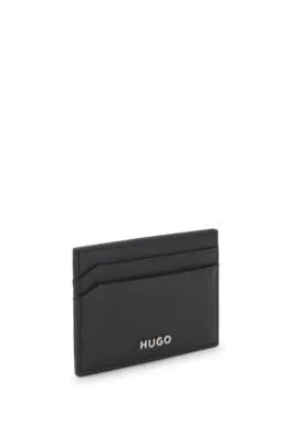 Hugo Grained-leather Card Holder With Logo Detail