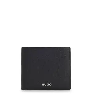 Hugo Grained-leather Wallet With Logo Trim