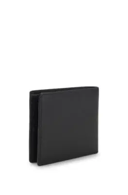 Hugo Grained-leather Wallet With Logo Trim