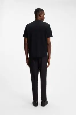 BOSS Cotton-piqué T-shirt With All-over Print - Black
