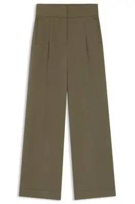 BOSS Pleat Front Straight-fit Trousers