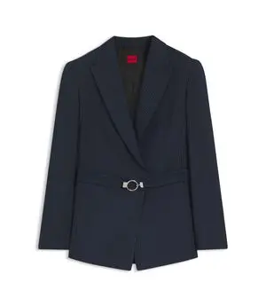 Hugo Pinstripe Belted Blazer