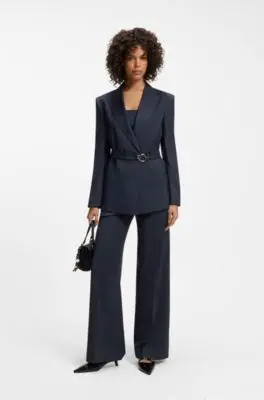 Hugo Pinstripe Belted Blazer