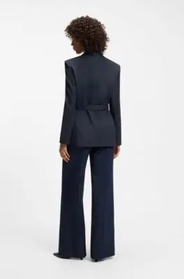 Hugo Pinstripe Belted Blazer