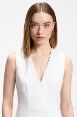 Hugo V-neck Seamed Dress
