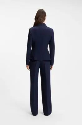 Hugo Regular-fit Blazer With Peplum Hem And Metal Trims