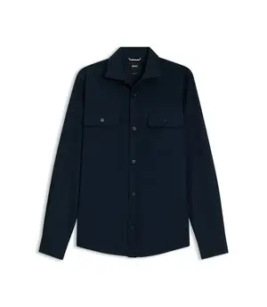 BOSS Heritage Casual-fit Shirt In Compact Cotton Poplin Dark Blue