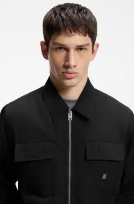 Hugo Oversized-fit Shirt With Zipper Closure
