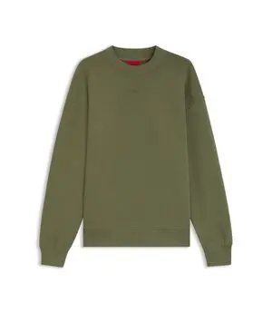 Hugo Relaxed-fit Cotton Sweatshirt With Logo Detail - Light Green