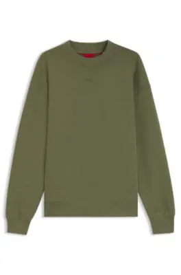 Hugo Relaxed-fit Cotton Sweatshirt With Logo Detail - Light Green