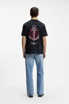 Hugo Cotton-jersey T-shirt With Sailing Artwork