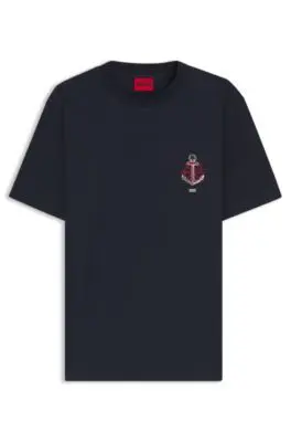 Hugo Cotton-jersey T-shirt With Sailing Artwork