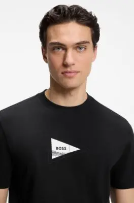 BOSS Regular-fit Photoprint T-shirt In Stretch Cotton