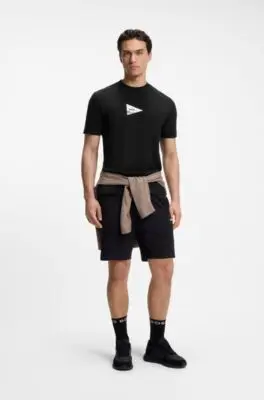 BOSS Regular-fit Photoprint T-shirt In Stretch Cotton