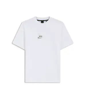 BOSS Regular-fit Photoprint T-shirt In Stretch Cotton - White