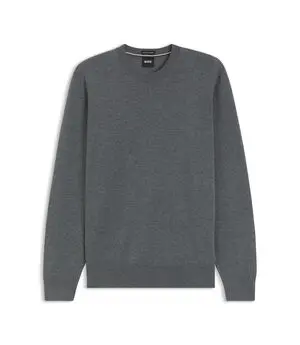 BOSS Merino Wool Crew Neck Sweater - Grey