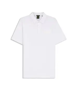 BOSS Paddy Polo Shirt With Structured Logo Patch - White