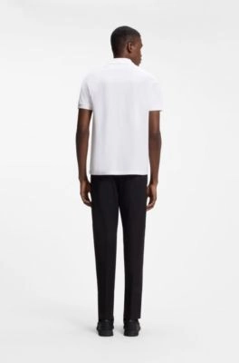 BOSS Paddy Polo Shirt With Structured Logo Patch - White