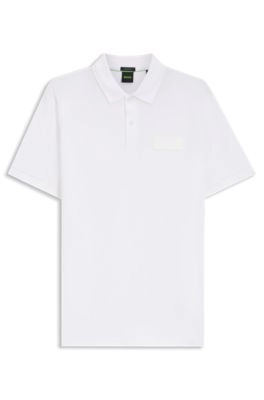 BOSS Paddy Polo Shirt With Structured Logo Patch - White