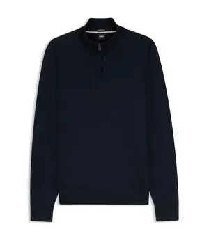 BOSS Merino Wool Quarter Zip Sweater