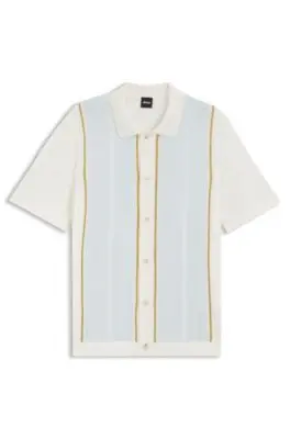 BOSS Color-blocked Cardigan With Wing Collar