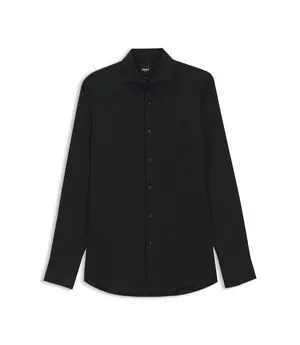 BOSS One Slim-fit Shirt In Wrinkle-resistant Oxford Cotton - Black
