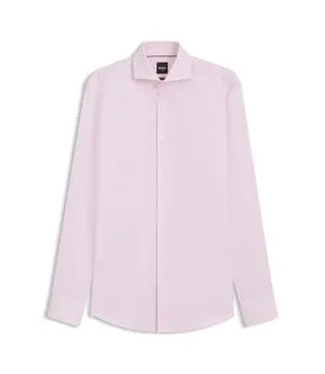 BOSS One Slim-fit Shirt In Wrinkle-resistant Oxford Cotton - Pink
