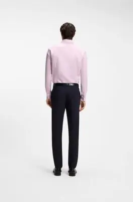 BOSS One Slim-fit Shirt In Wrinkle-resistant Oxford Cotton - Pink