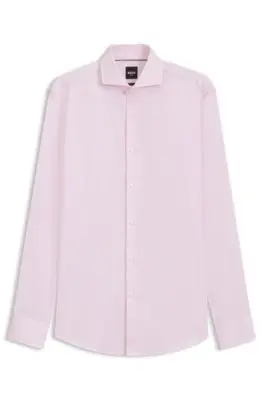 BOSS One Slim-fit Shirt In Wrinkle-resistant Oxford Cotton - Pink
