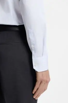 BOSS Slim-fit Shirt In Wrinkle-free Cotton - Light Blue