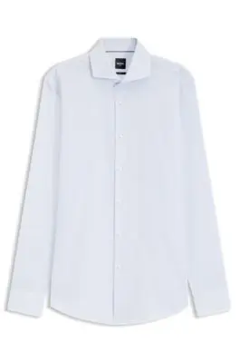 BOSS Slim-fit Shirt In Wrinkle-free Cotton - Light Blue