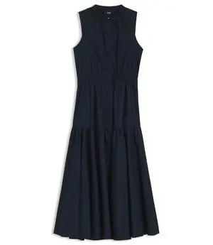 BOSS Sleeveless Cotton Poplin Dress With Elasticated Waistband