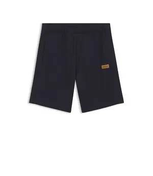 Hugo Cotton French-terry Regular-fit Shorts With Suede Logo Badge