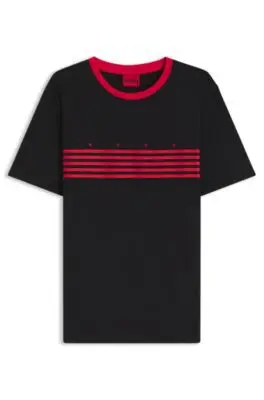 Hugo Cotton T-shirt With Printed Stripes