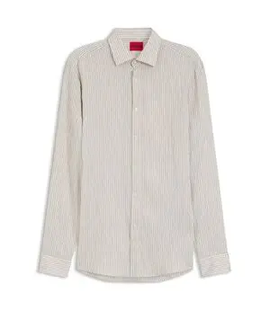 Hugo Modern-fit Shirt In Striped Seersucker