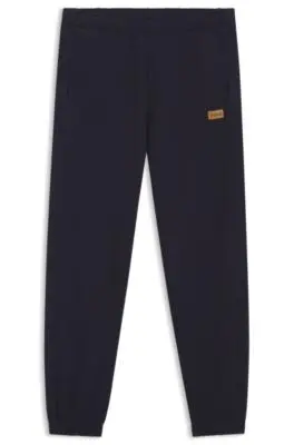 Hugo Cotton-terry Sweatpants With Logo Badge