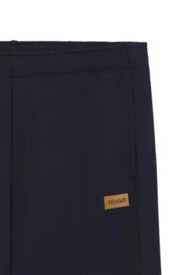 Hugo Cotton-terry Sweatpants With Logo Badge