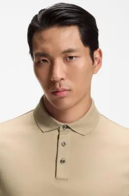 BOSS Mercerized-cotton Polo Shirt - Light Beige